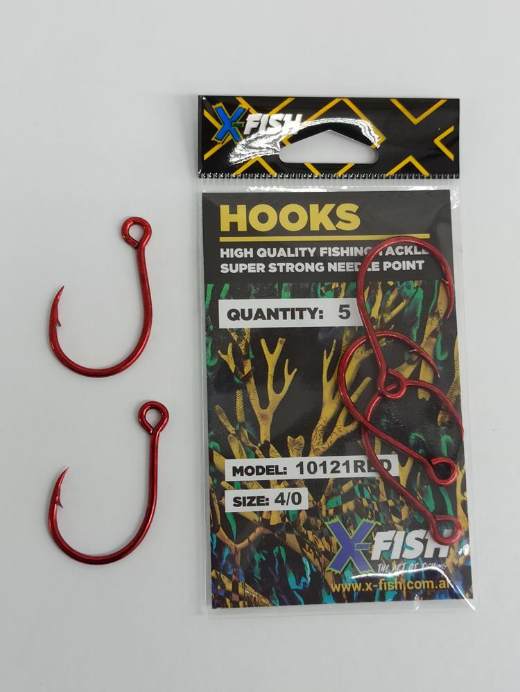 ANZUELO MUSTAD KAIJU ROJO EN BOLSA XFISH - Red Fish Oficial