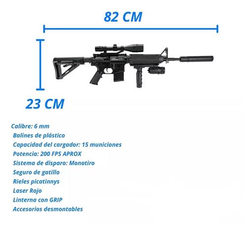 RIFLE M4 CON ACCESORIOS CYMA - Red Fish Oficial